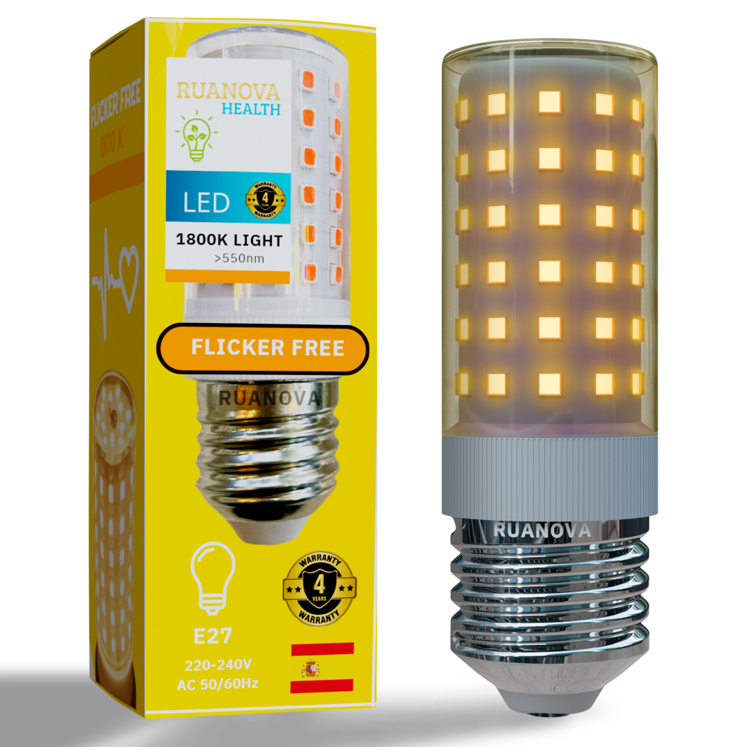Bombilla LED Luz Naranja 1800K BIO Flicker FREE – Ruanova Health
